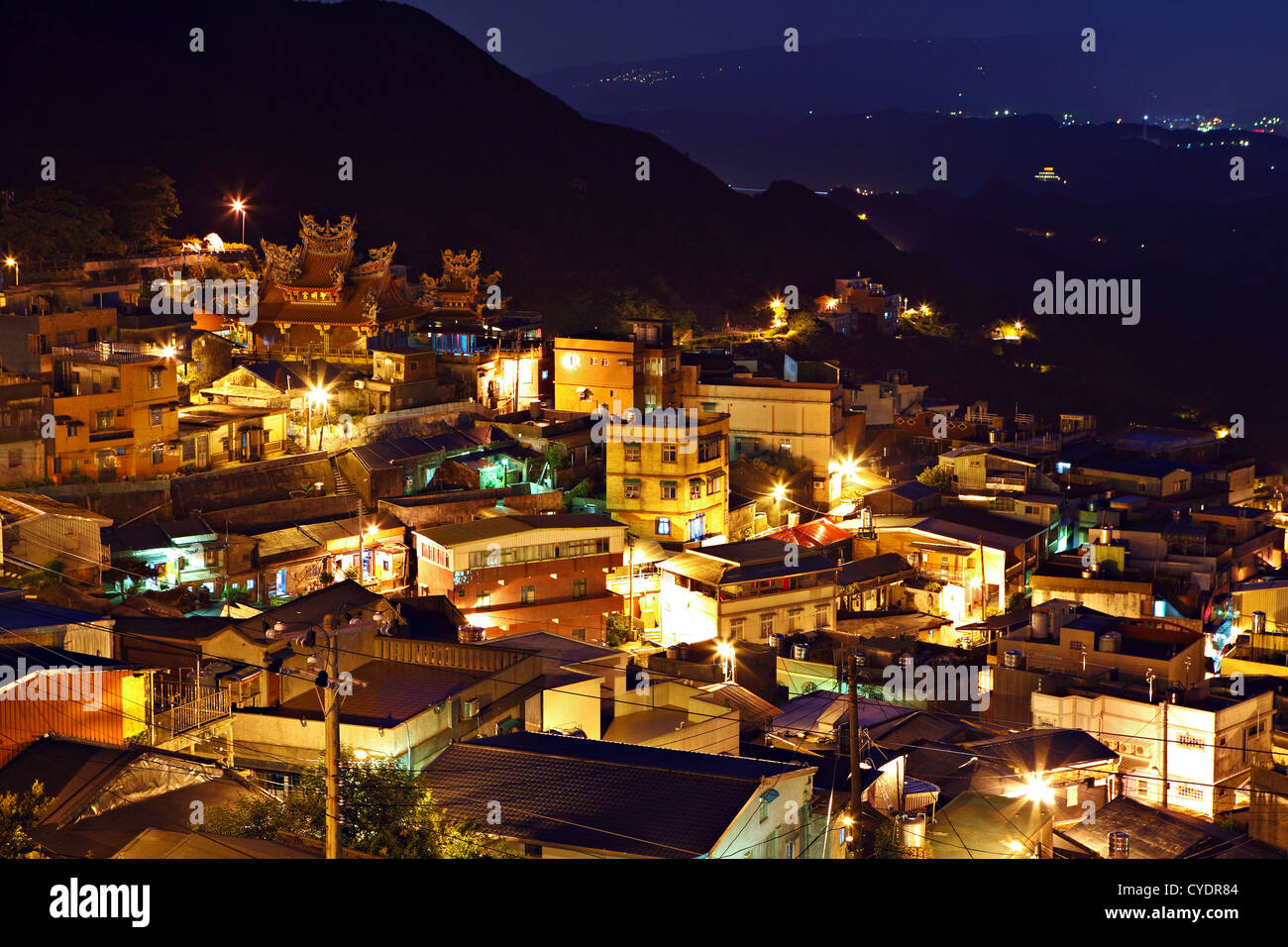 jiu fen village at night Stock Photo - Alamy
