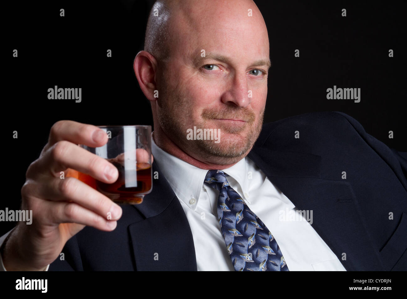 Close up bald man drinking alcohol hi-res stock photography and images ...