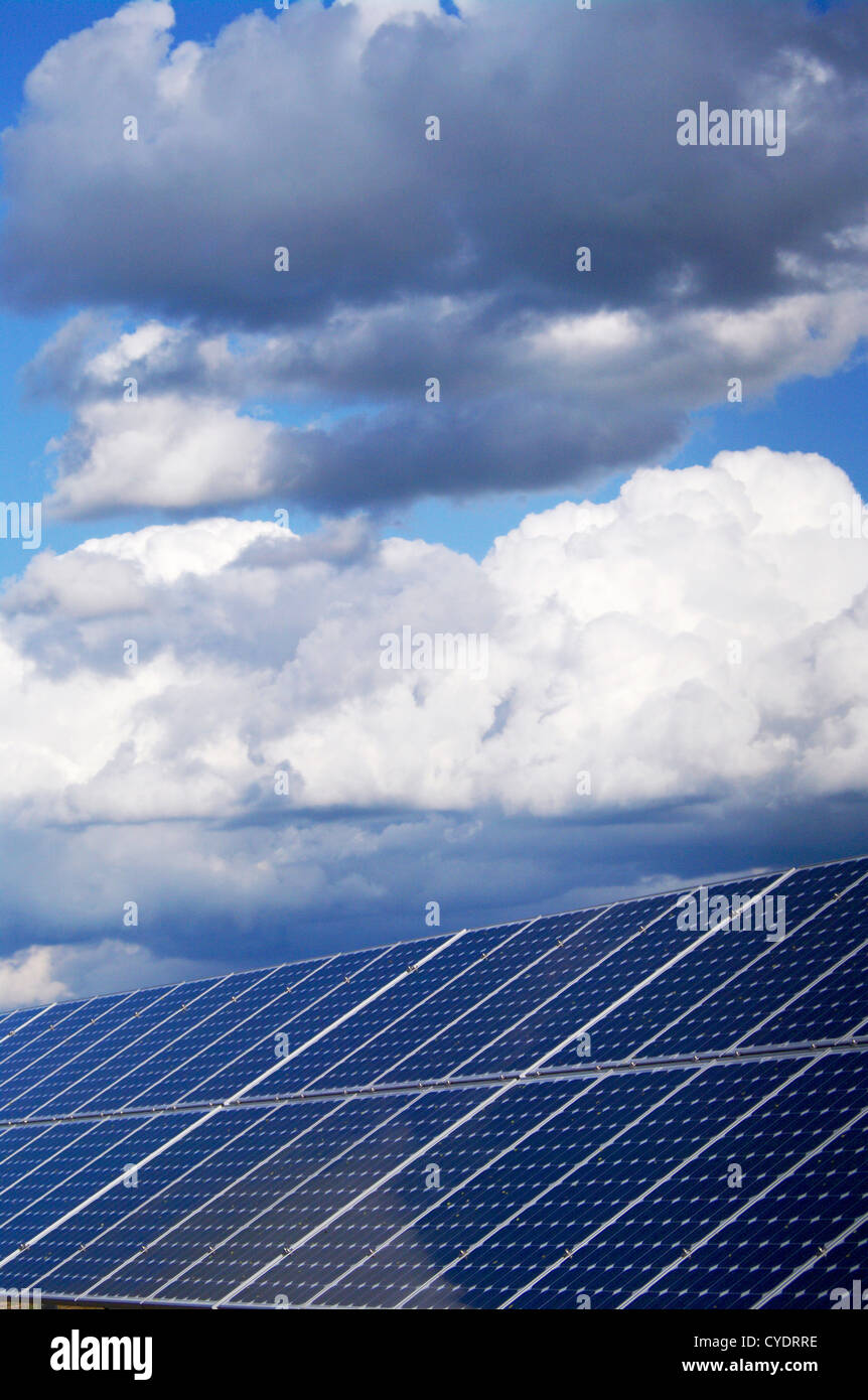 solar collector energy plant outside against sky Stock Photo - Alamy