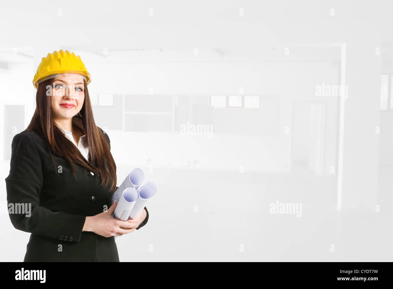 Photo young female architect helmet hi-res stock photography and images ...