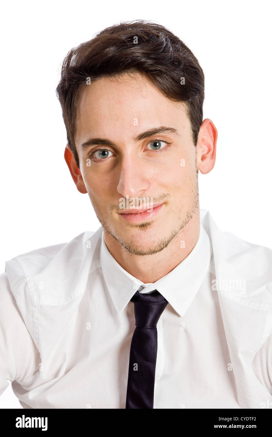 photo of young business man with tie on white background Stock Photo ...