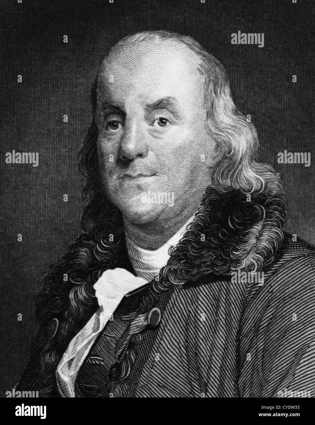 Vintage portrait of Benjamin Franklin Stock Photo - Alamy