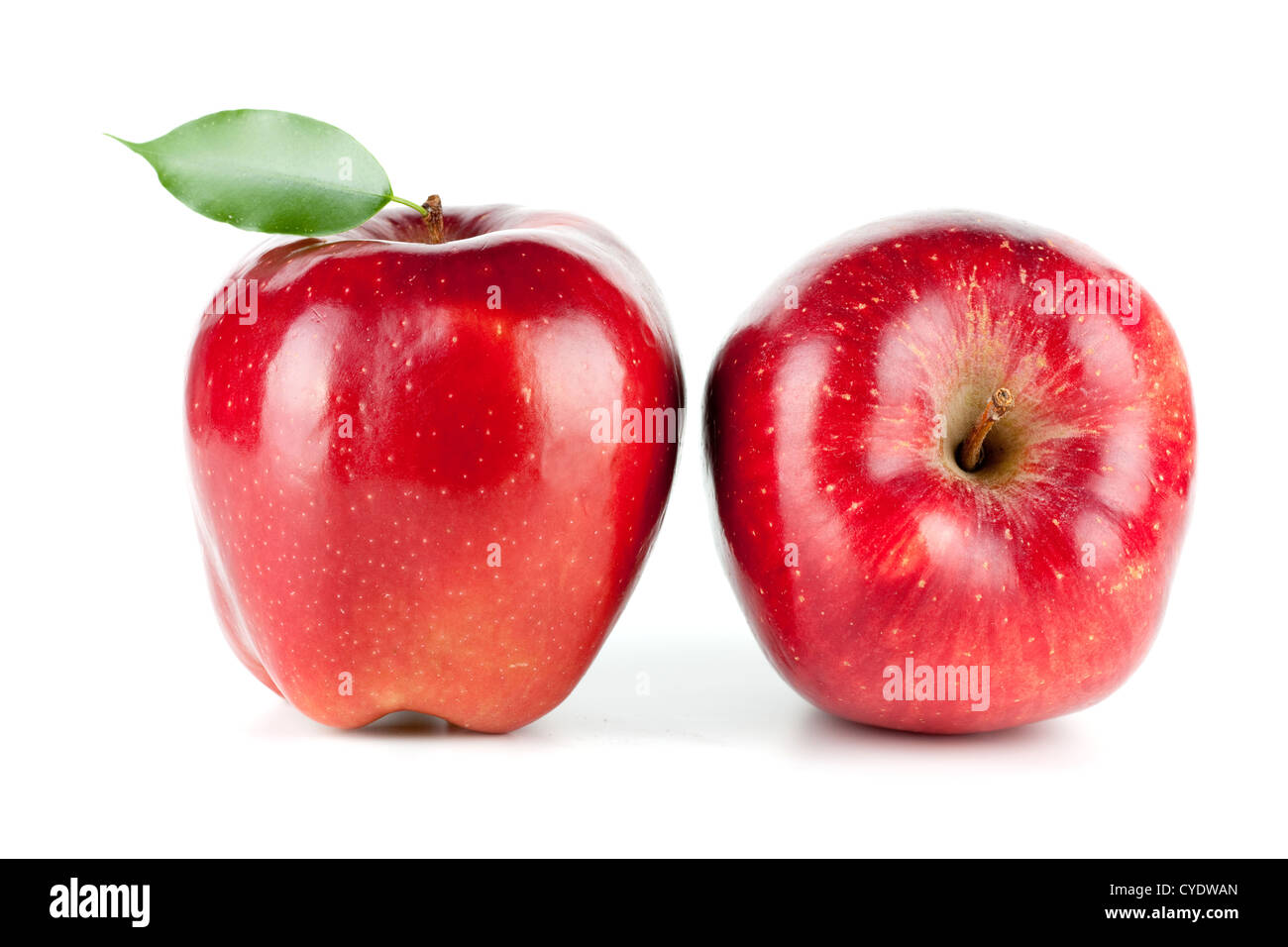 Ripe red apples isolated on white background Stock Photo - Alamy