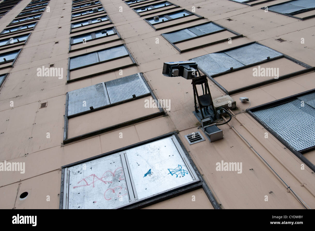 Surveillance, CCTV or closed circuit video camera mounted on the wall ...