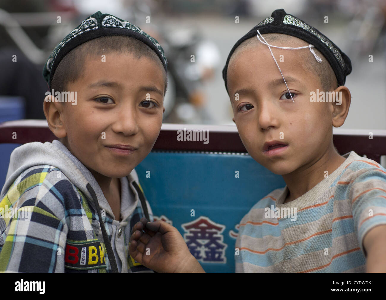 Children, Hotan, Xinjiang Uyghur Autonomous Region, China Stock Photo ...