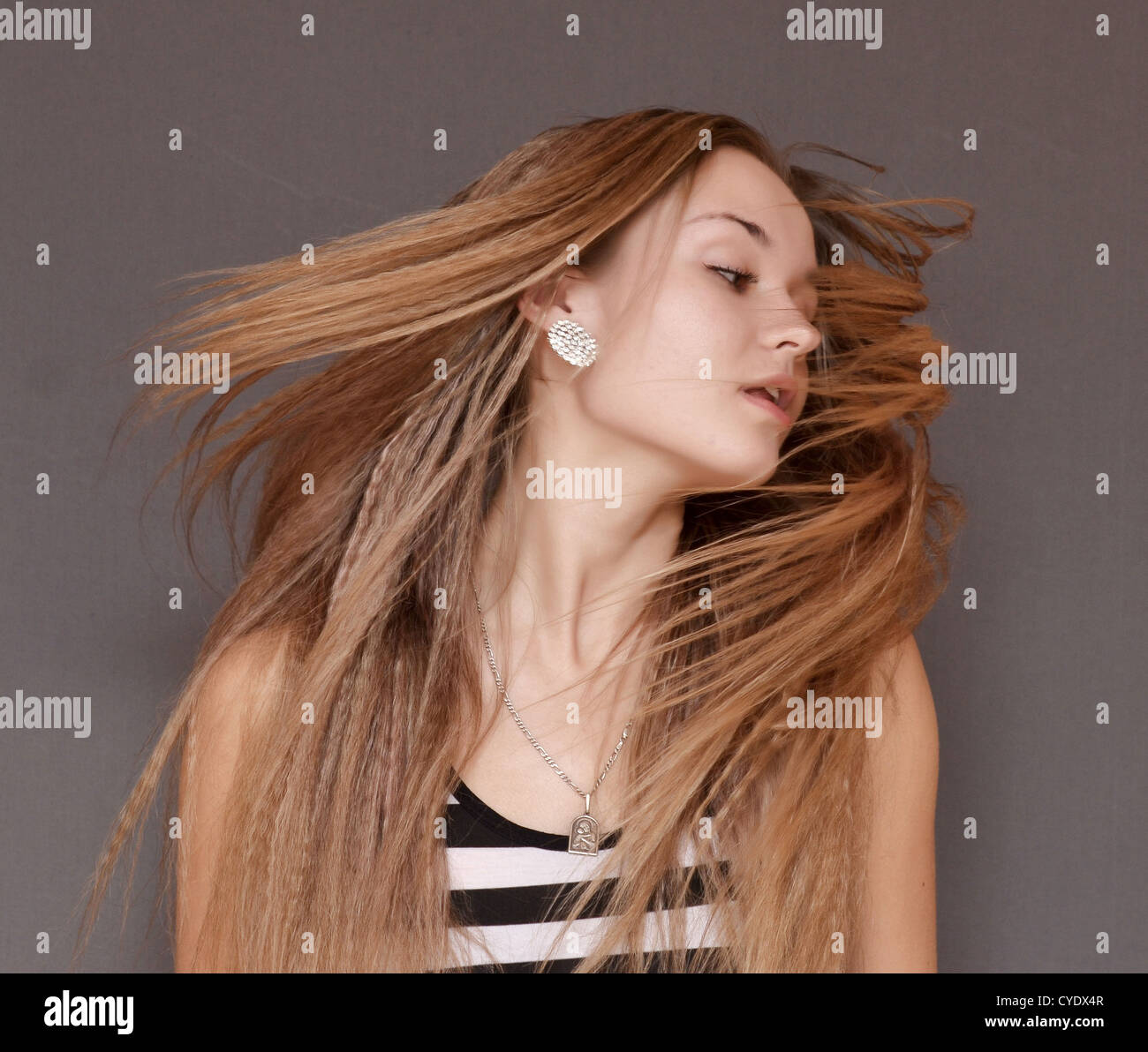 Women hair flying hi-res stock photography and images - Alamy