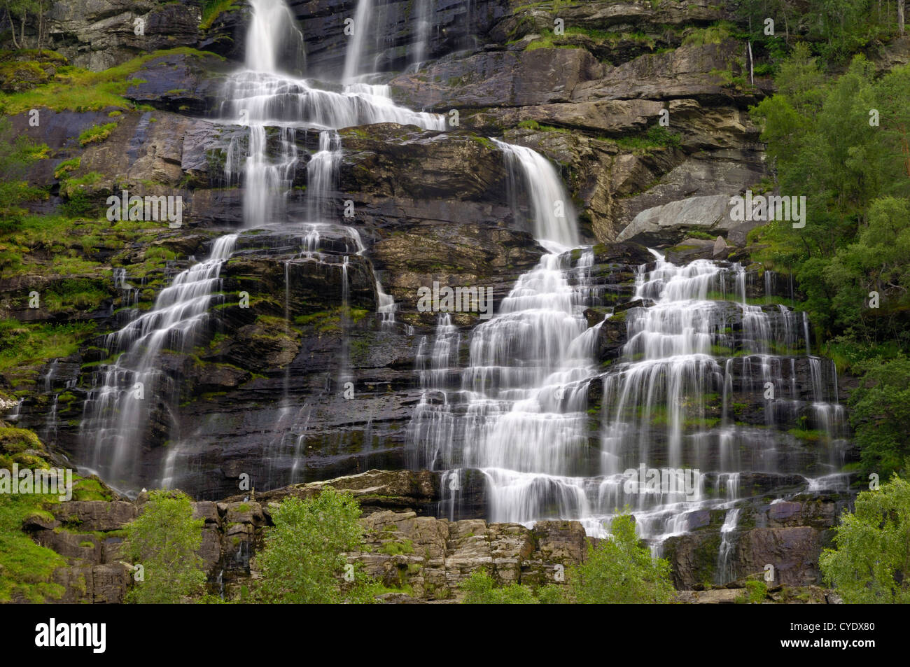 Tvindefossen waterfall, Tvinde near Voss, Hordaland Norway Stock Photo ...