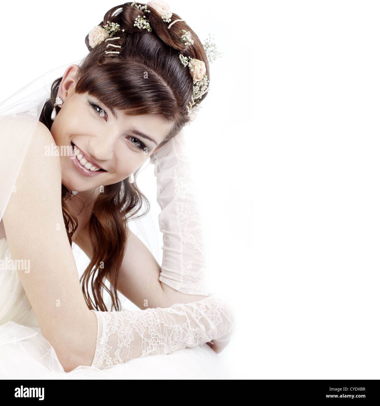 Beautiful happy bride Stock Photo - Alamy