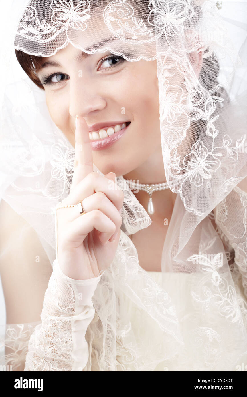 Beautiful happy bride Stock Photo - Alamy