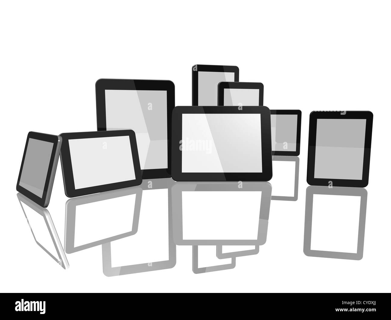 Group of Tablet Computers on white background Stock Photo - Alamy
