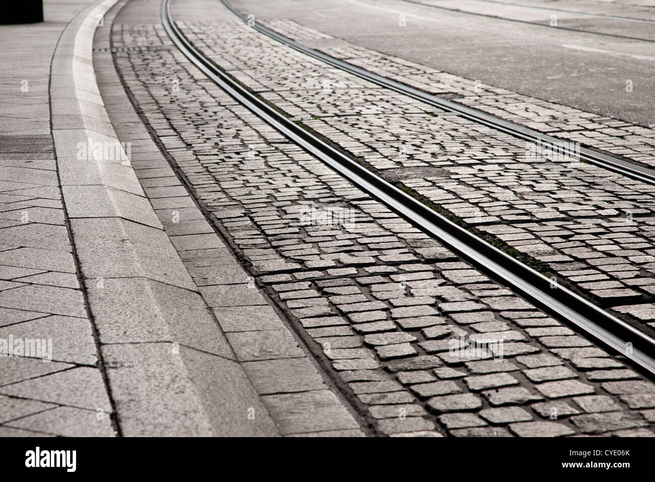 Tram Track Curve in Geneva; Switzerland Stock Photo - Alamy