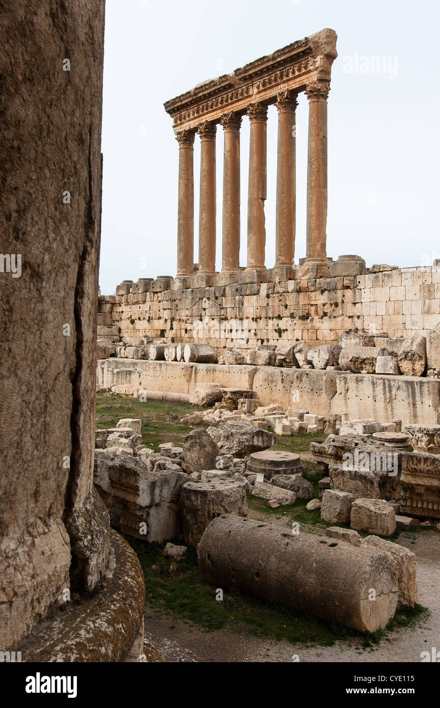 Ruins of the roman Temple of Jupiter in Baalbek, Lebanon Stock Photo ...