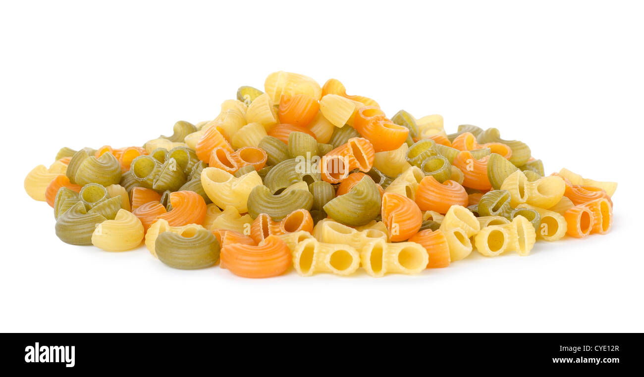 Mix of pasta isolated on a white background Stock Photo - Alamy
