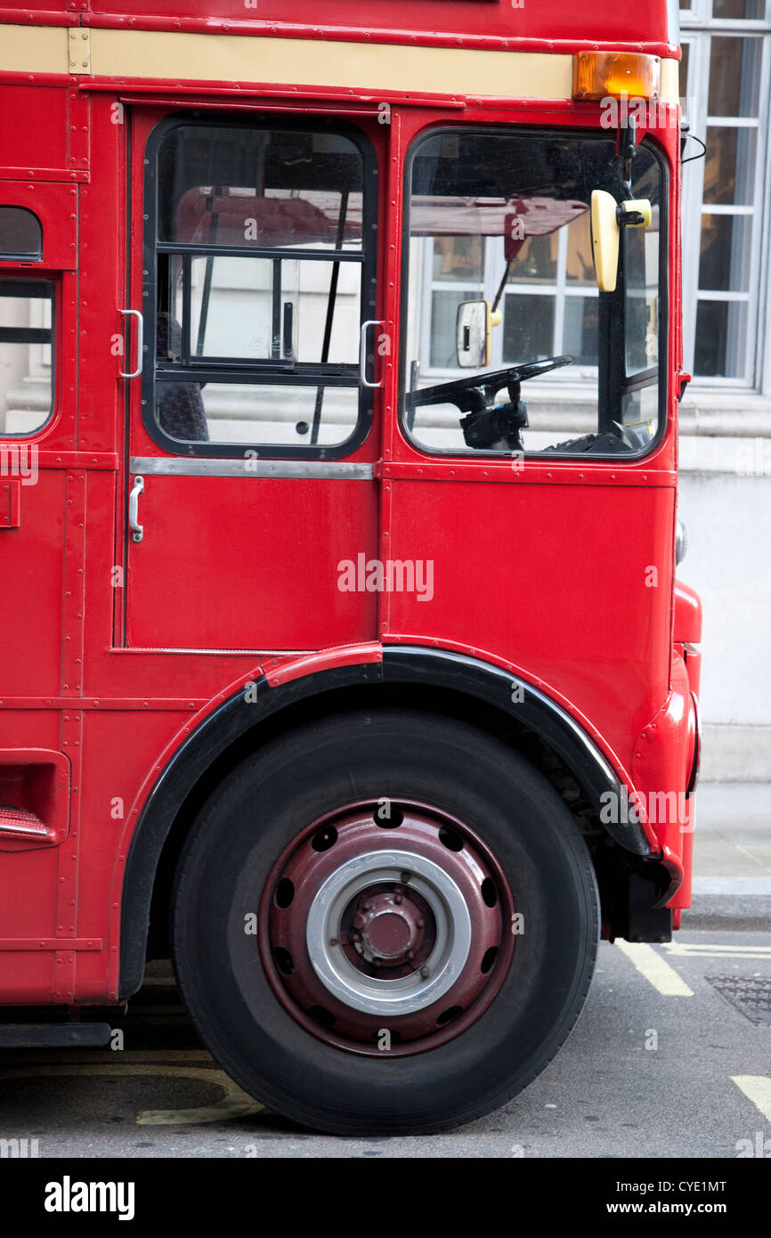 Close up of Red London Bus Cab, London, England, UK Stock Photo - Alamy
