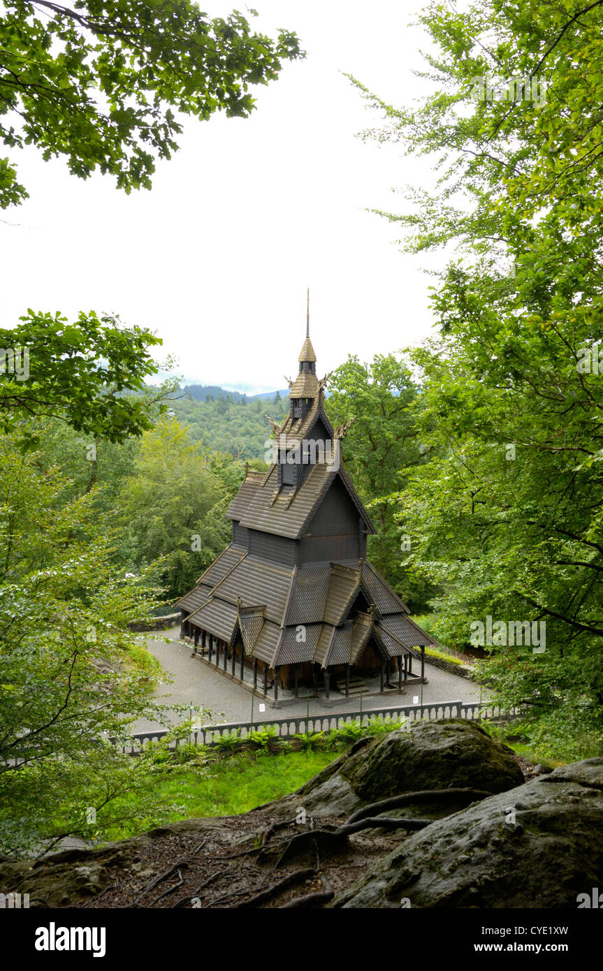 Fantoft stave church, Paradis, Bergen, Hordaland, Norway Stock Photo ...