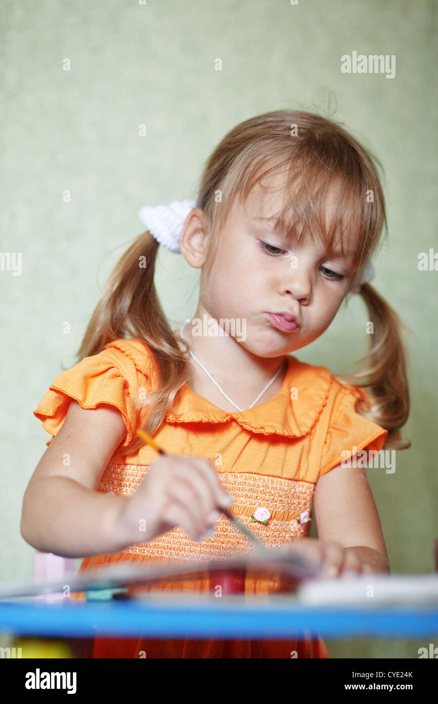 Child drawing at home Stock Photo - Alamy