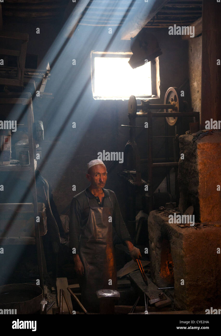 Blacksmith In His Workshop, Xinjiang Uyghur Autonomous Region, China ...