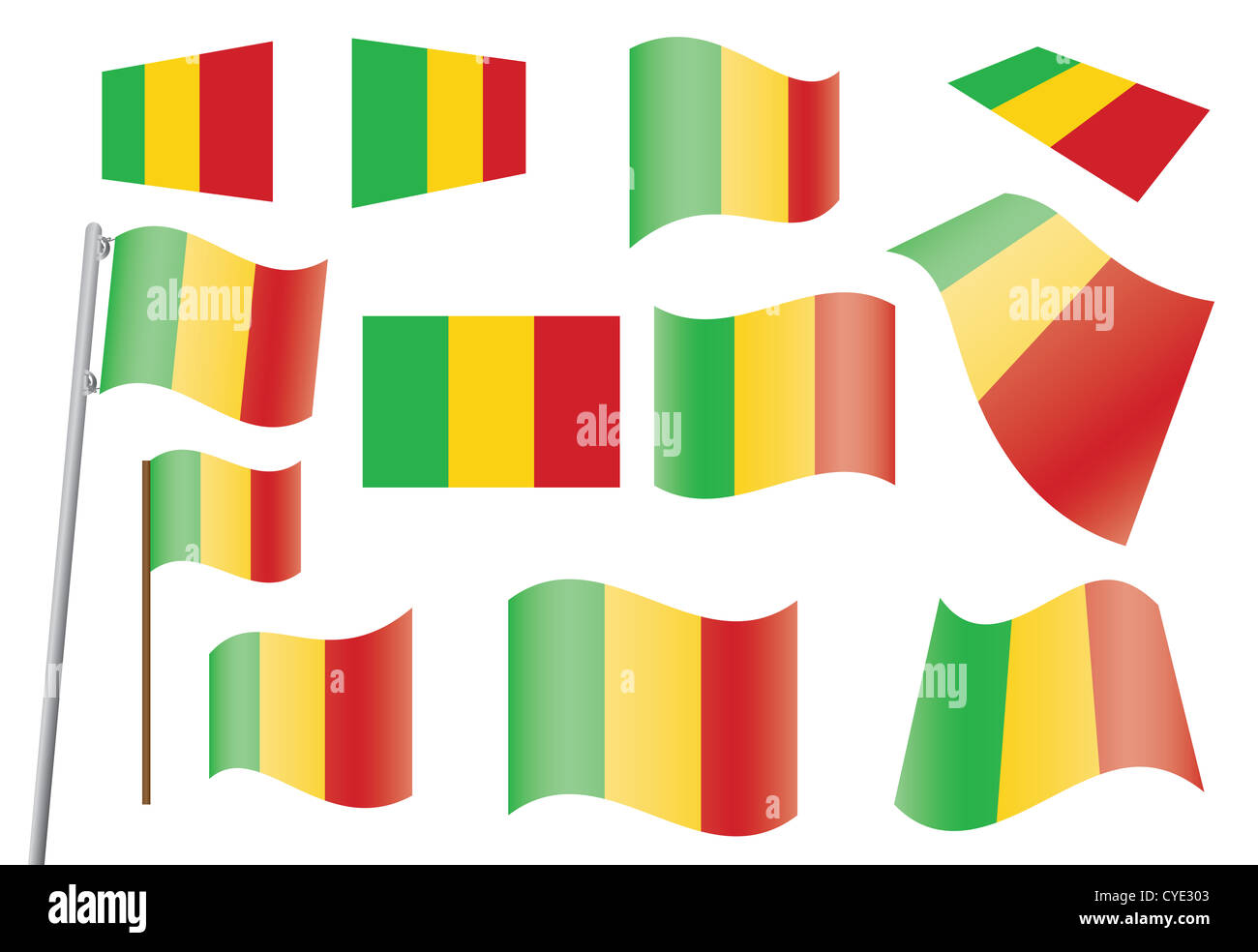 Mali flag collection hi-res stock photography and images - Alamy