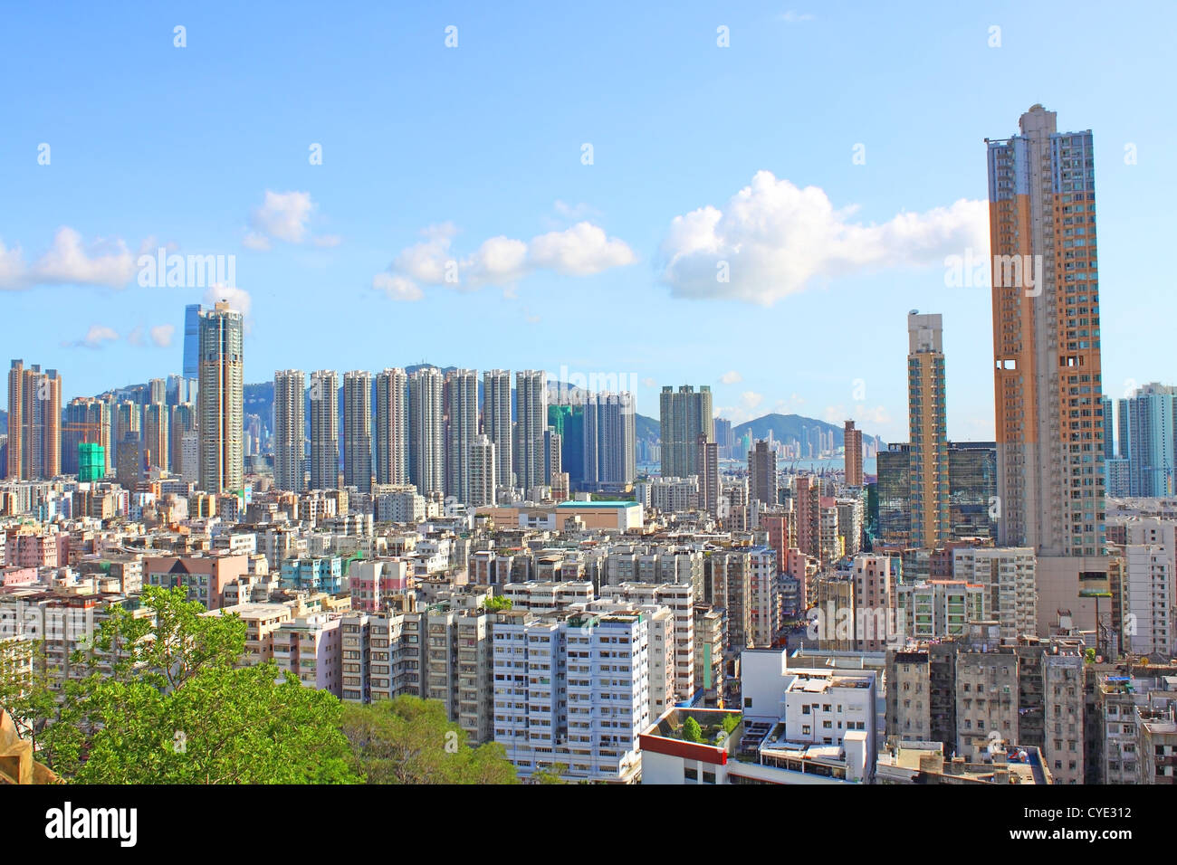 Hong Kong downtown with crowded buildings Stock Photo - Alamy