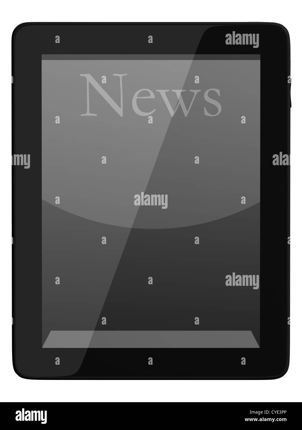 Book and generic teblet computer 3D model isolated on white, digital ...