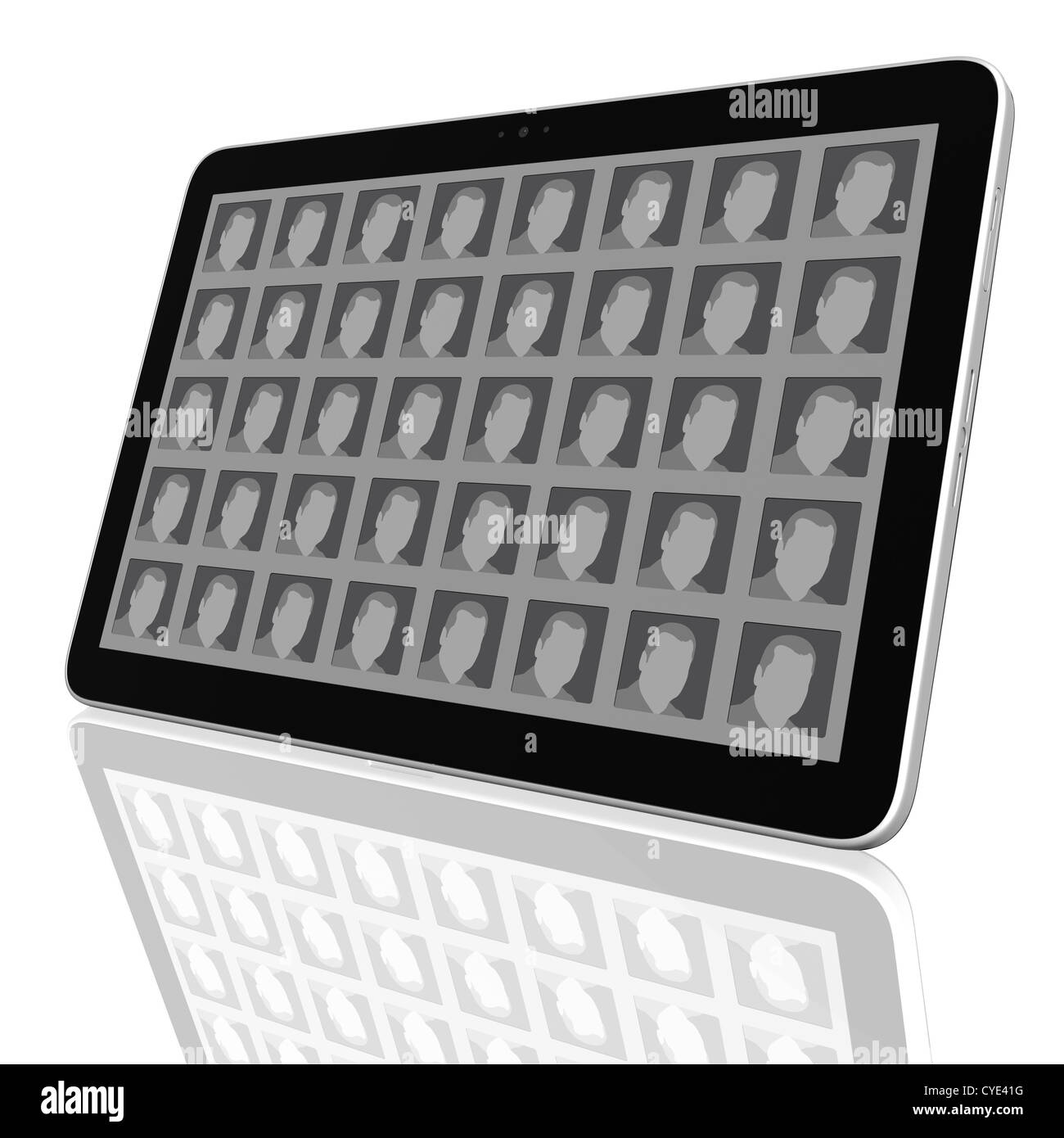 Network connect digital tablet Black and White Stock Photos & Images ...