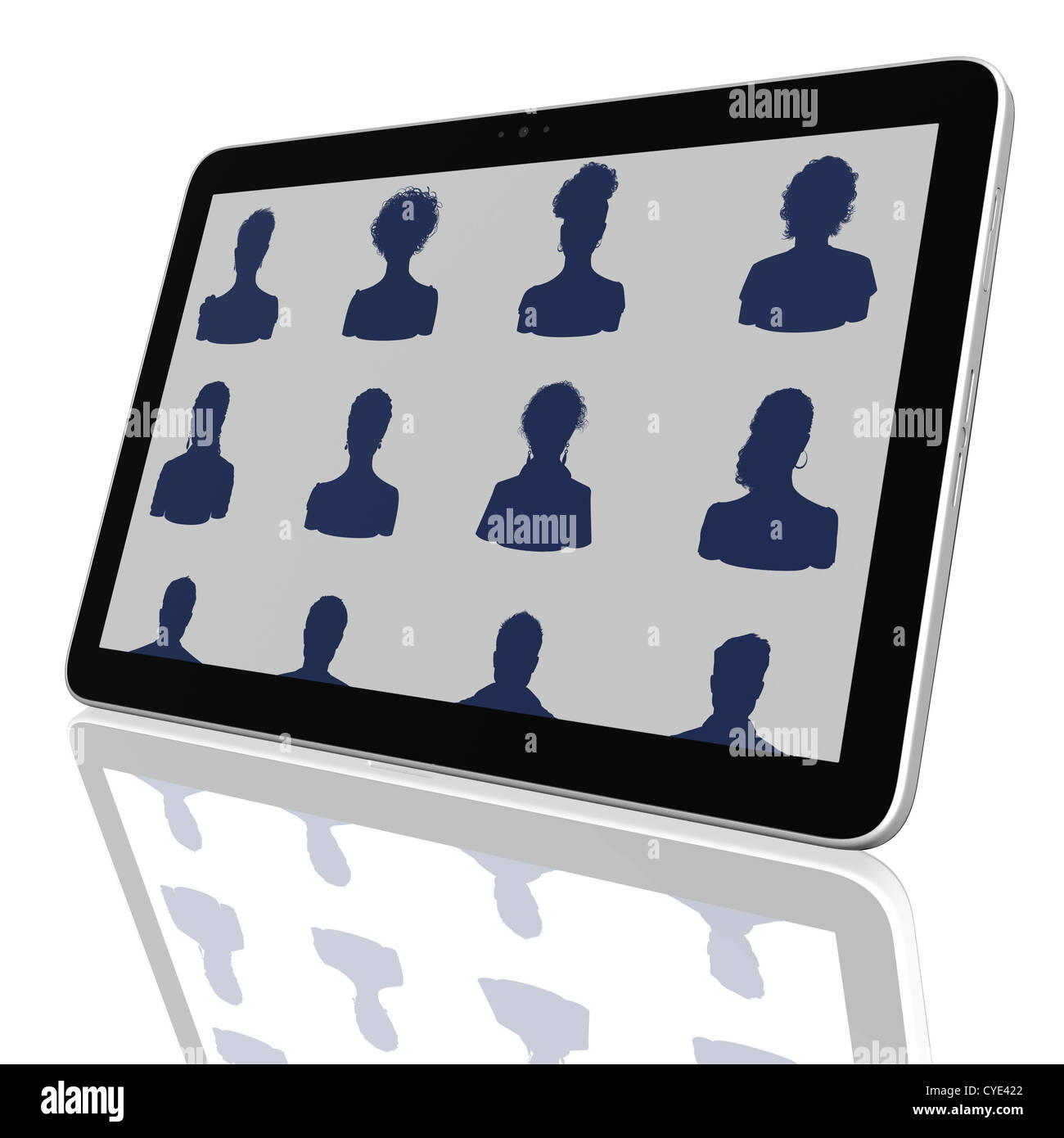 Social Network Group of Tablet Computers Stock Photo - Alamy