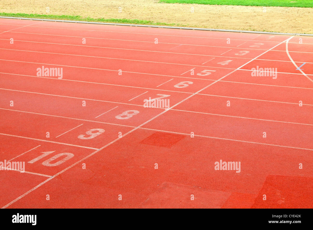 Running track lanes for athletes Stock Photo - Alamy