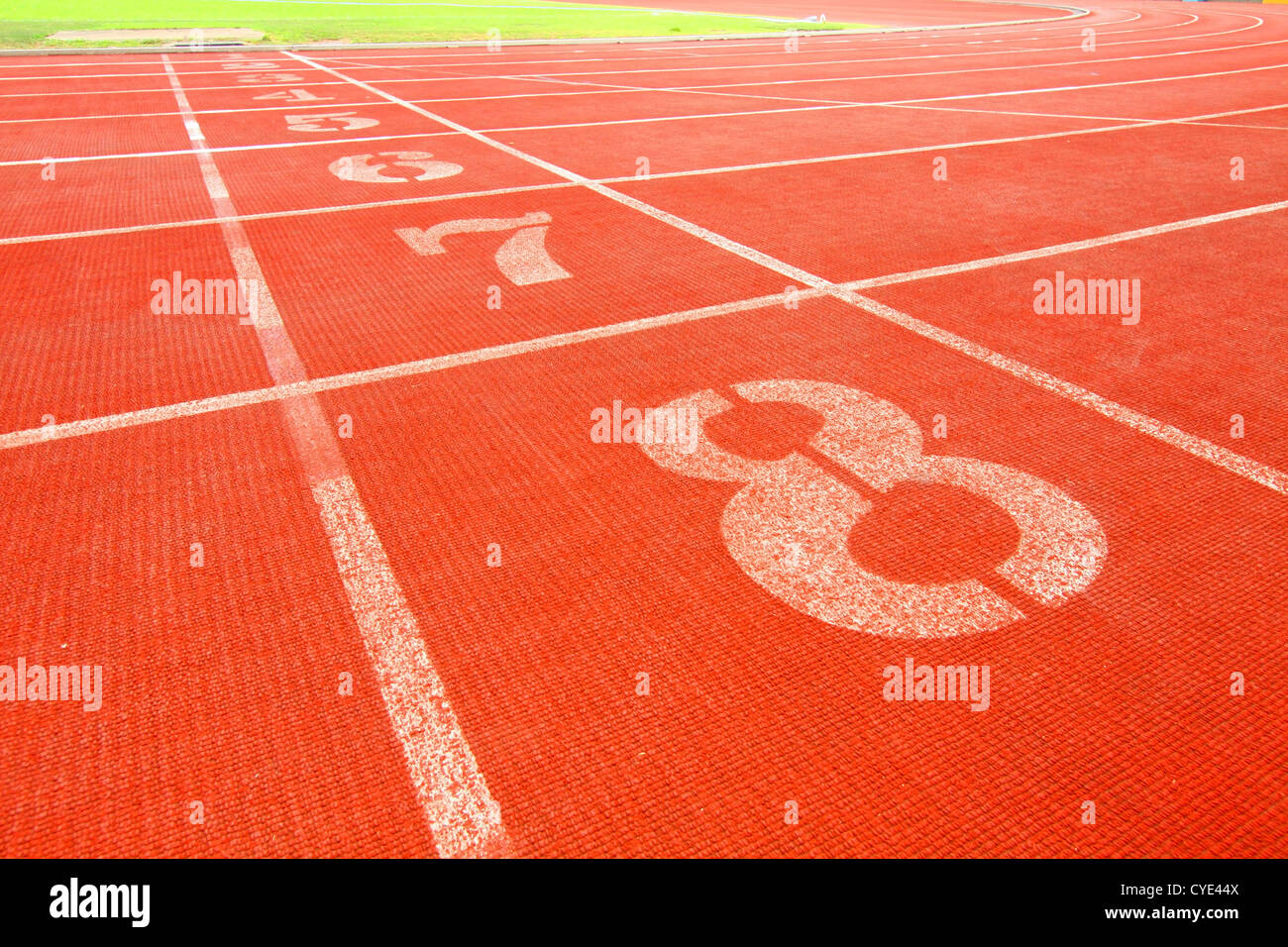 Running track lanes for athletes Stock Photo - Alamy