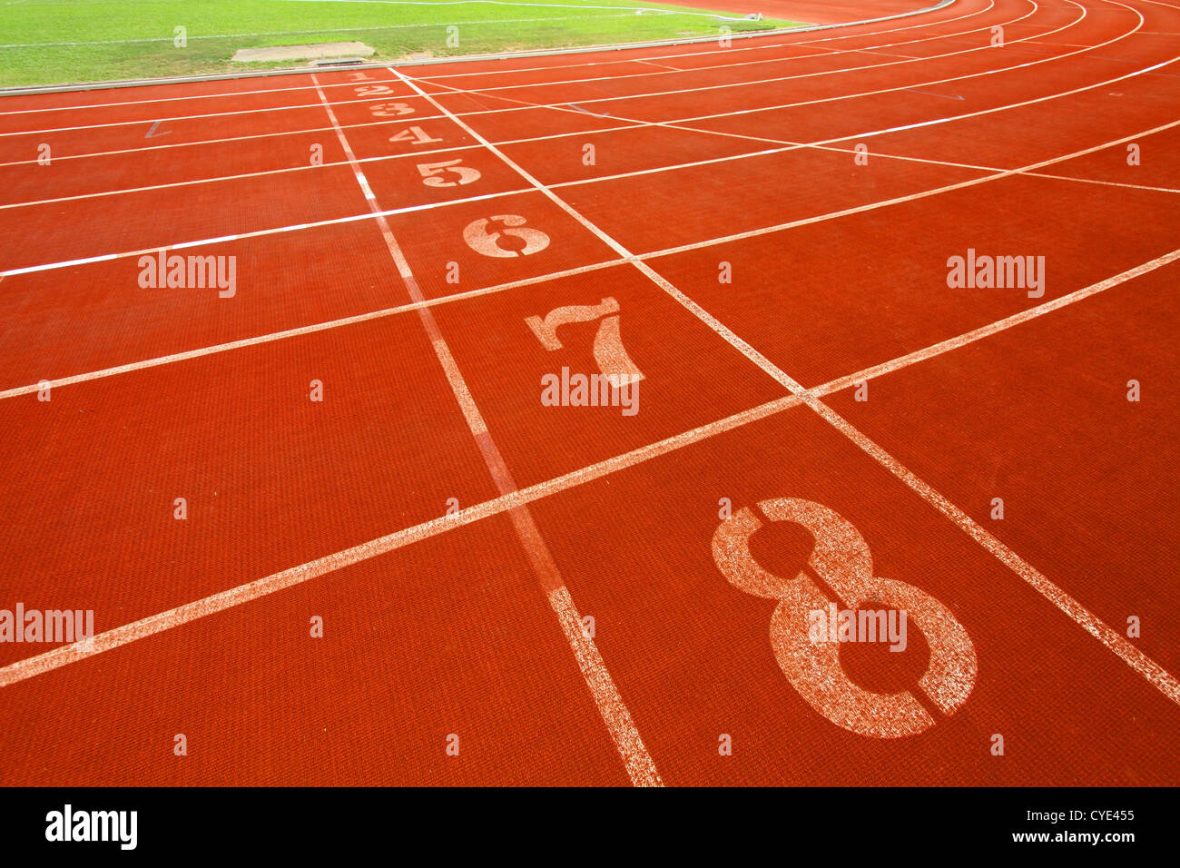 Running track lanes for athletes Stock Photo - Alamy