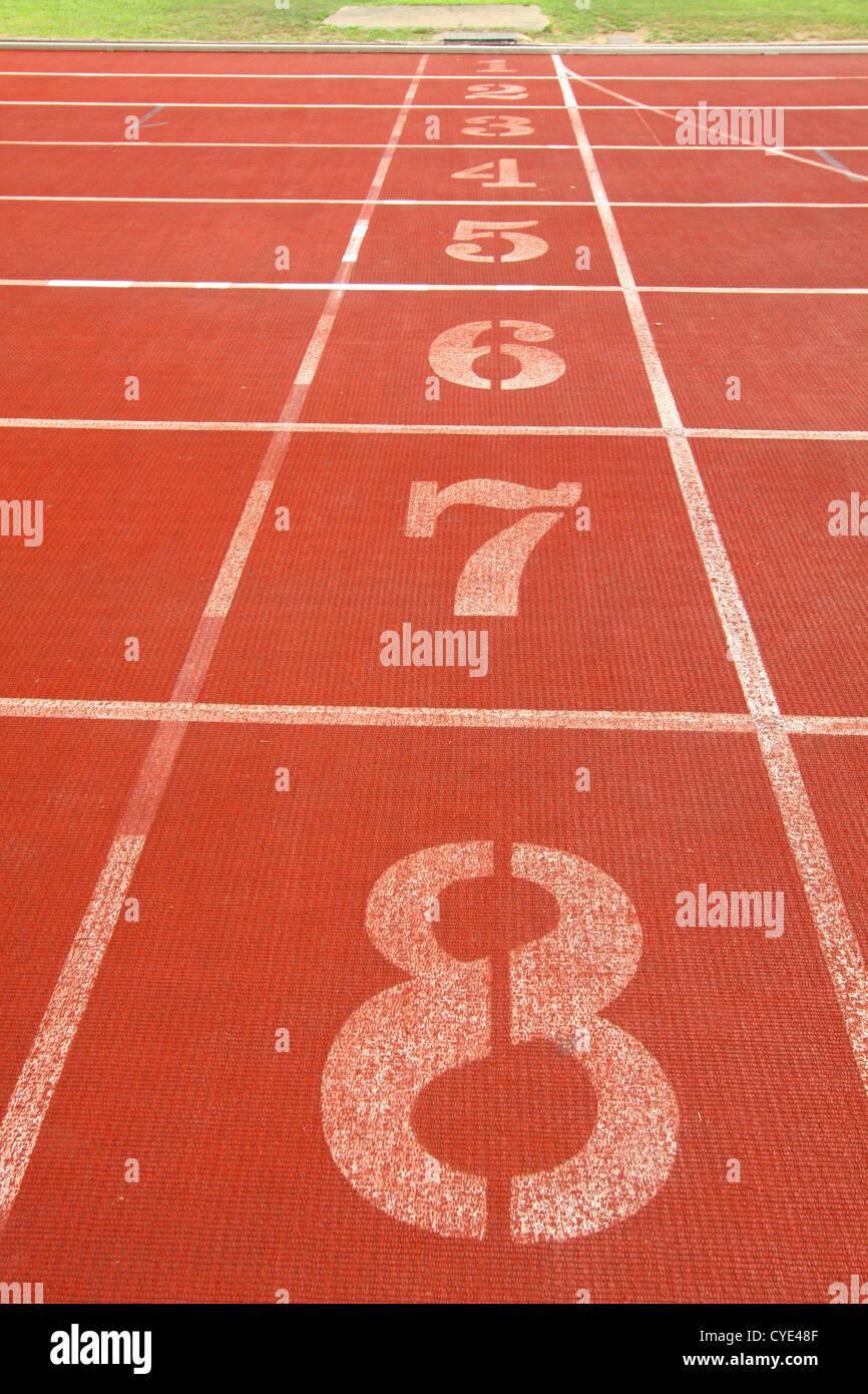 Running track lanes for athletes Stock Photo - Alamy