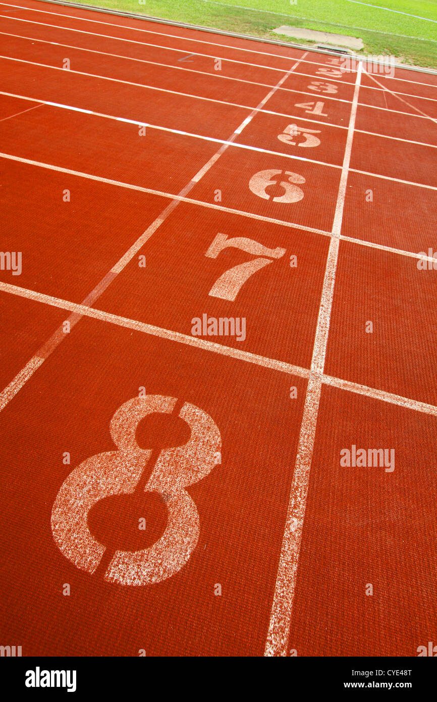 Running track lanes for athletes Stock Photo - Alamy