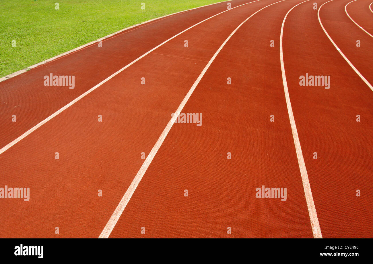 Running track lanes for athletes Stock Photo - Alamy