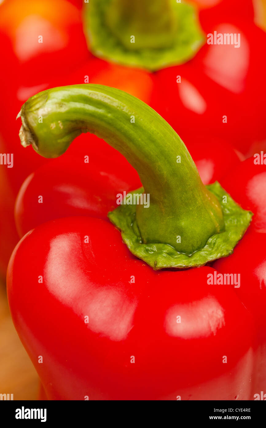 Macro view of sweet red peppers Stock Photo - Alamy