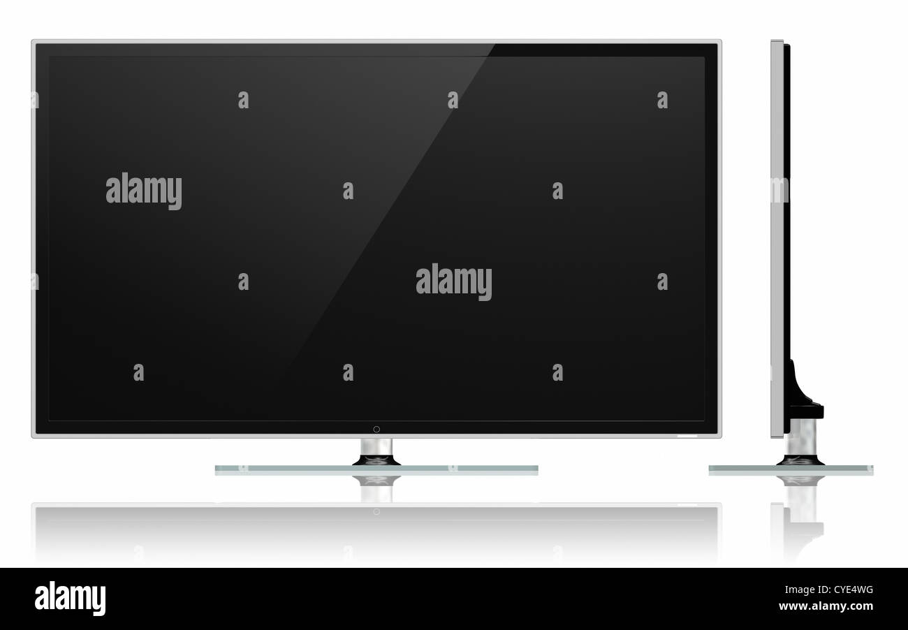 Full HD Led Television on white background Stock Photo - Alamy