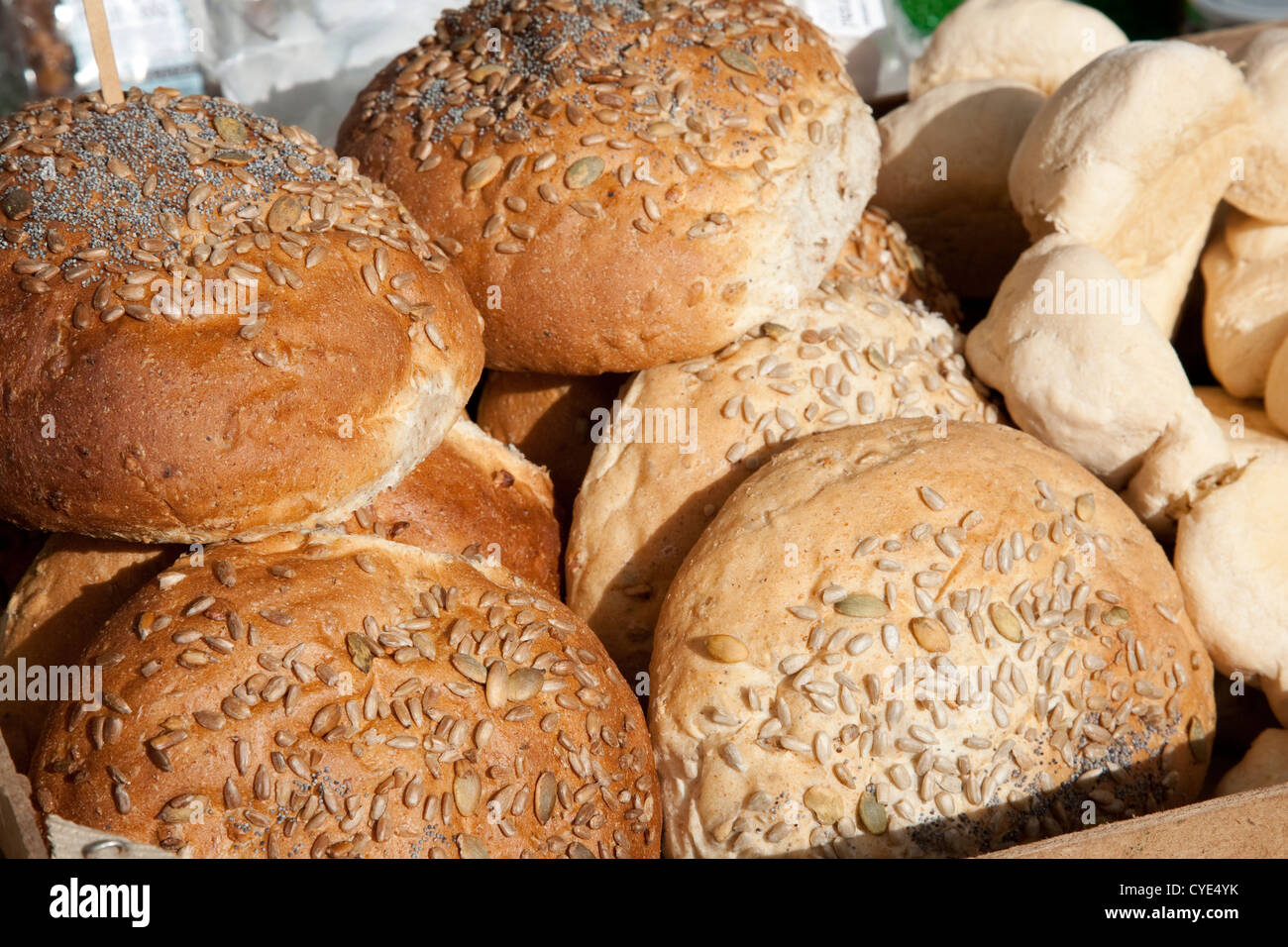 Collection of Bread, Buns and Rolls Stock Photo - Alamy