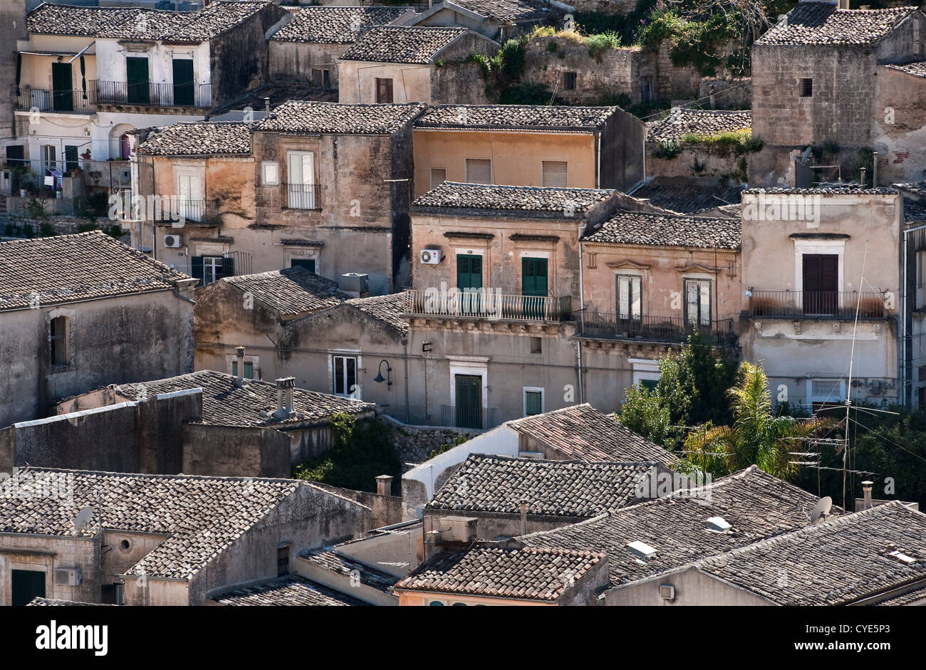A view of the historic city of Modica, near Ragusa, Sicily, Italy. It ...