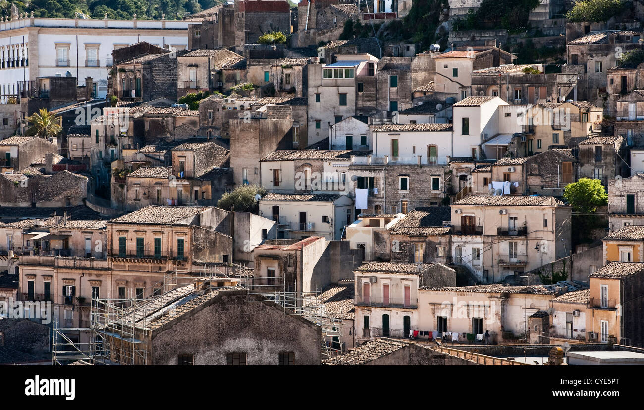 A view of the historic city of Modica, near Ragusa, Sicily, Italy. It ...