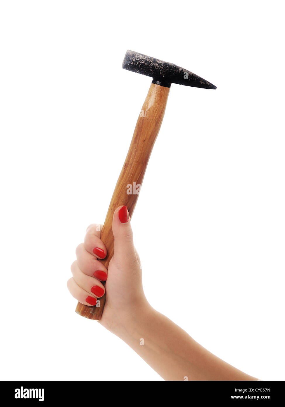 woman hand working with hammer Stock Photo - Alamy