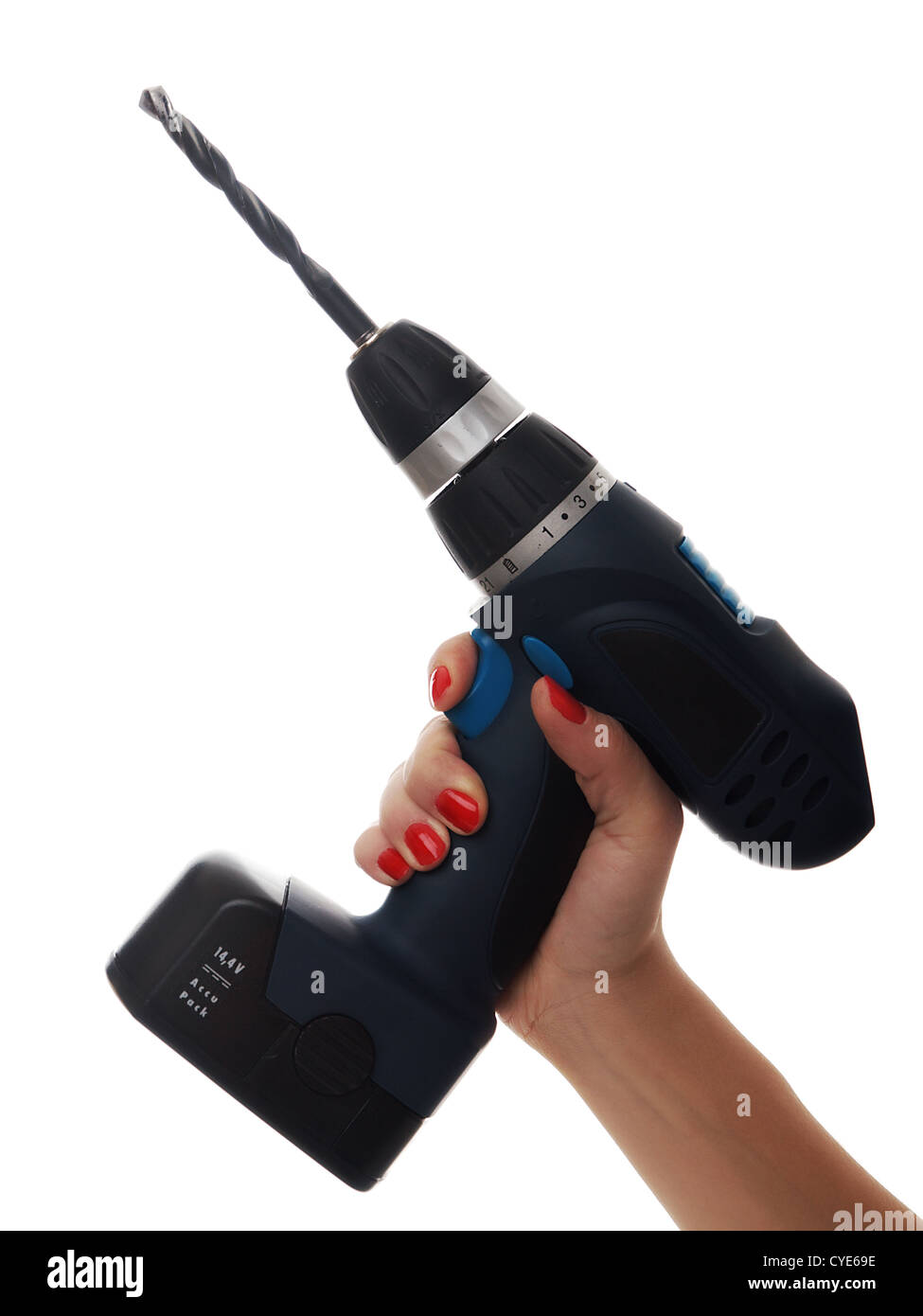 woman hand working with drill Stock Photo - Alamy