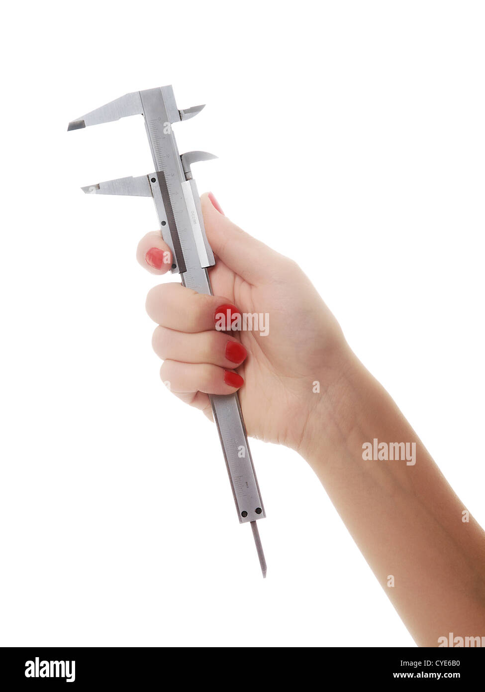 woman hand working with caliper Stock Photo - Alamy