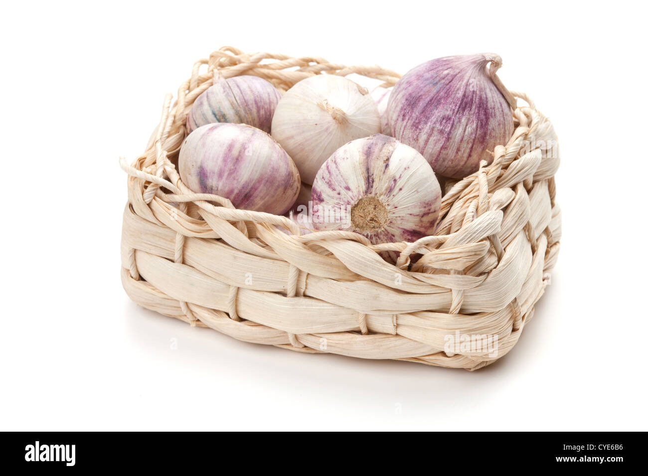 Garlic pack. Isolated on white background Stock Photo - Alamy