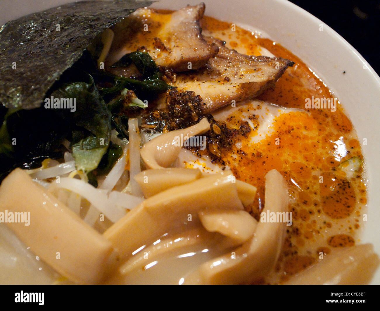 Totto spicy ramen dish at Totto Ramen, New York, NY Stock Photo - Alamy
