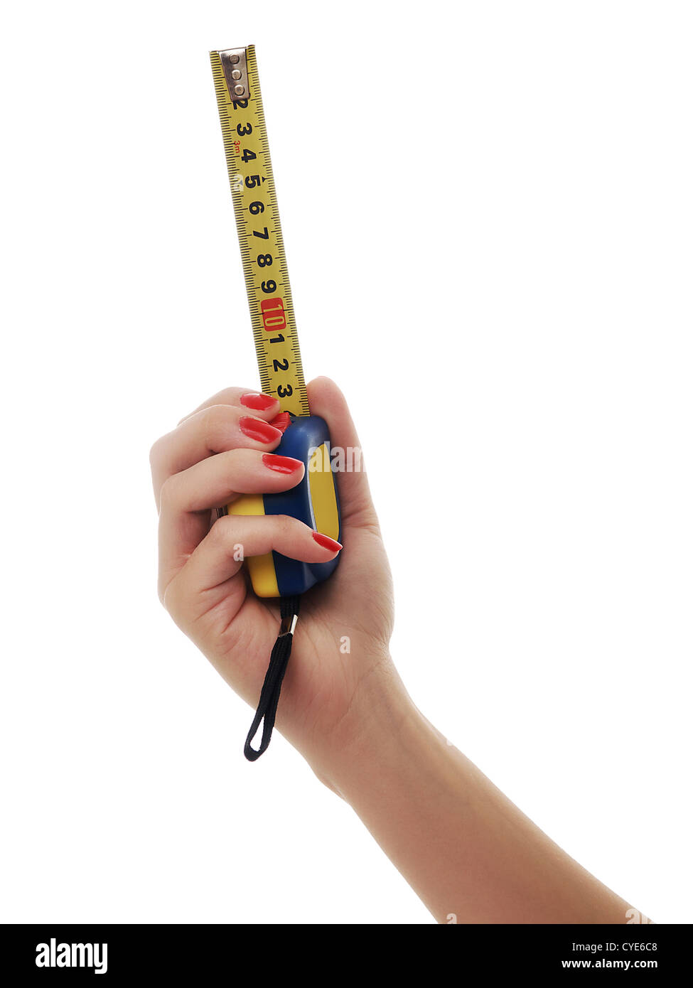 woman hand working with tape measure Stock Photo - Alamy