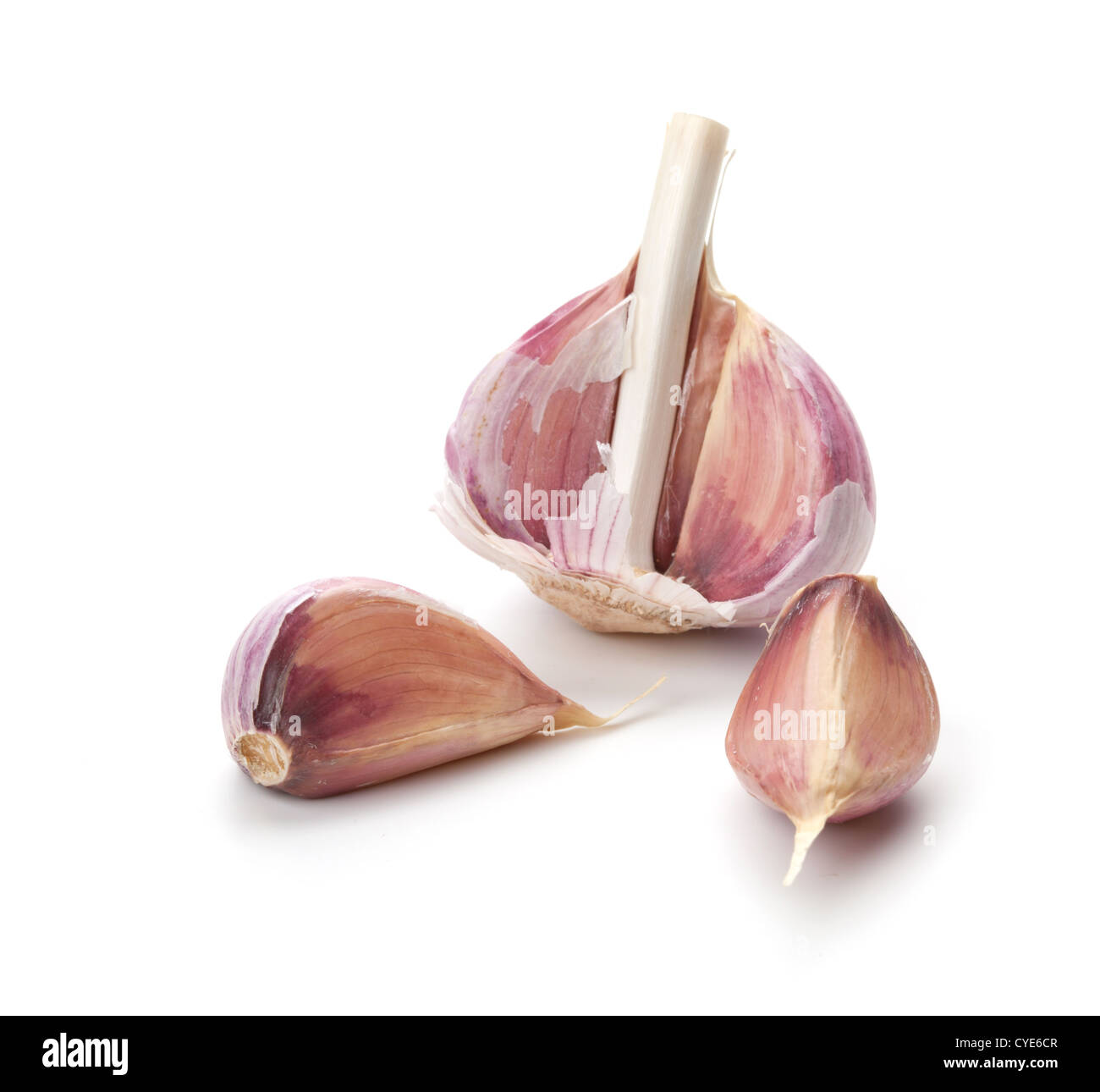 Pieces of garlic. Isolated on white background Stock Photo - Alamy
