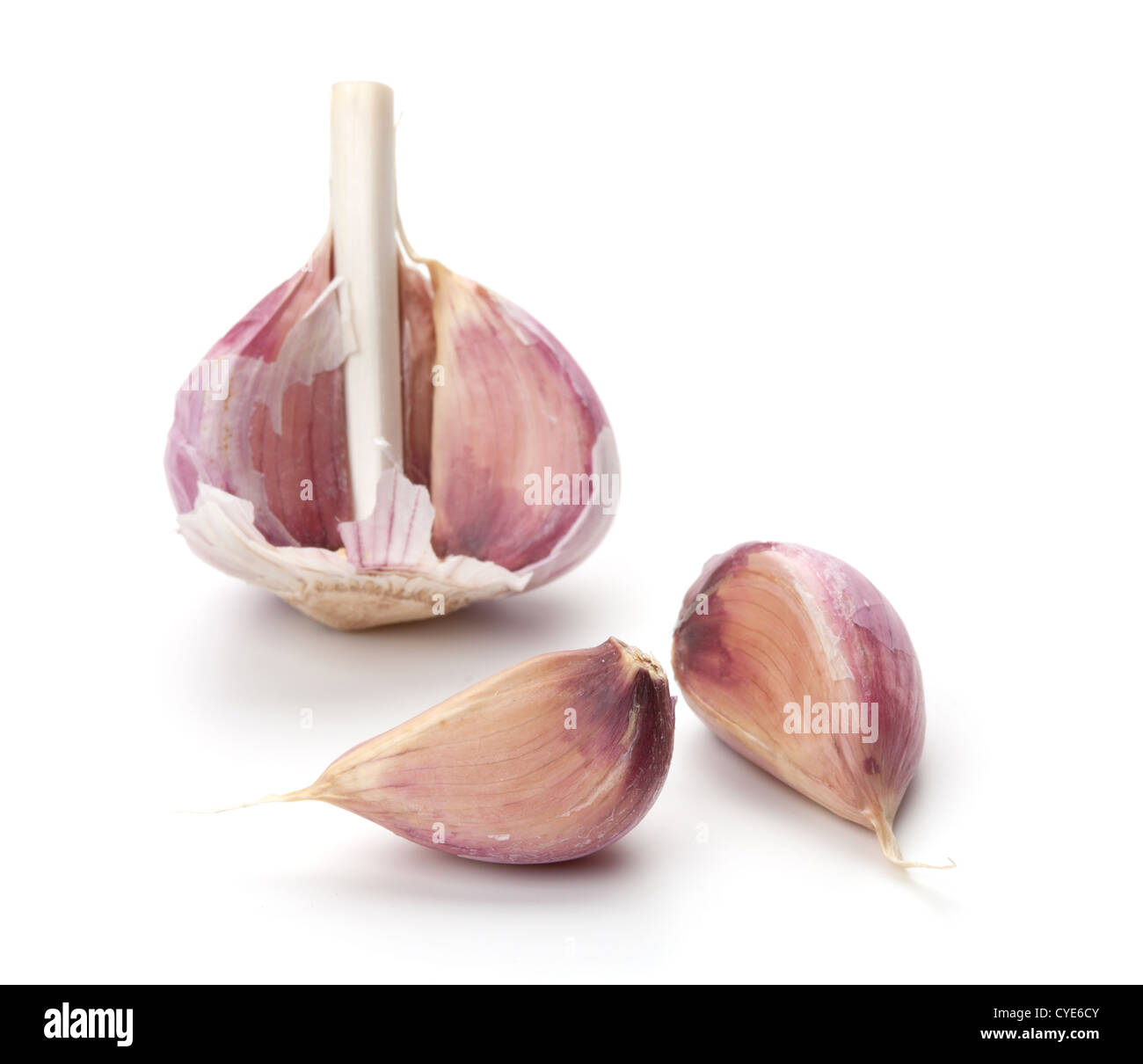 Pieces of garlic. Isolated on white background Stock Photo - Alamy