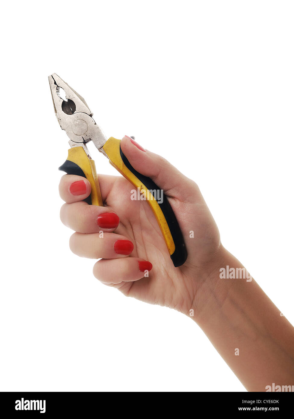 woman hand working with pliers Stock Photo - Alamy