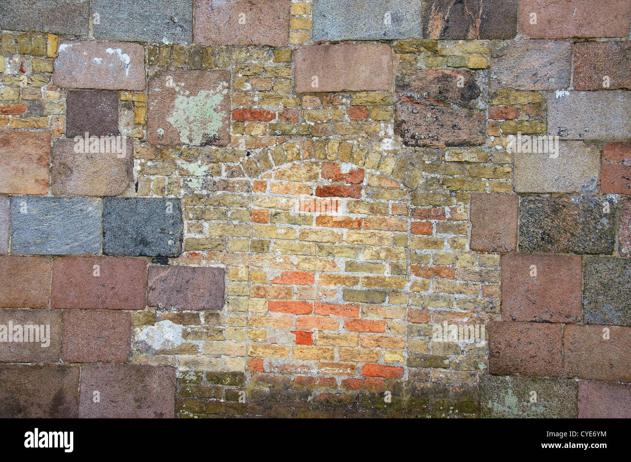 Repair of on old church brick wall Stock Photo - Alamy