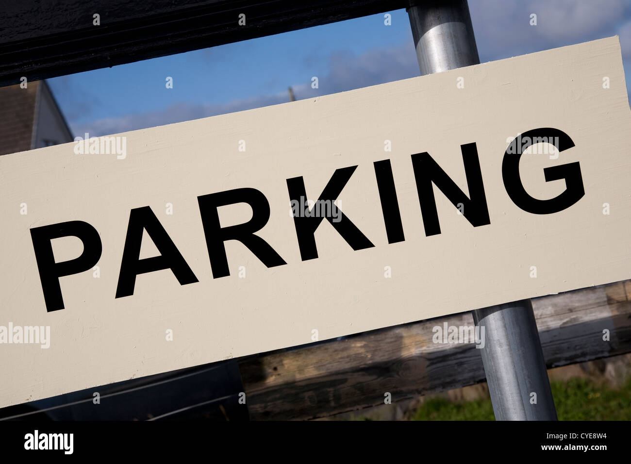 White parking sign hi-res stock photography and images - Alamy