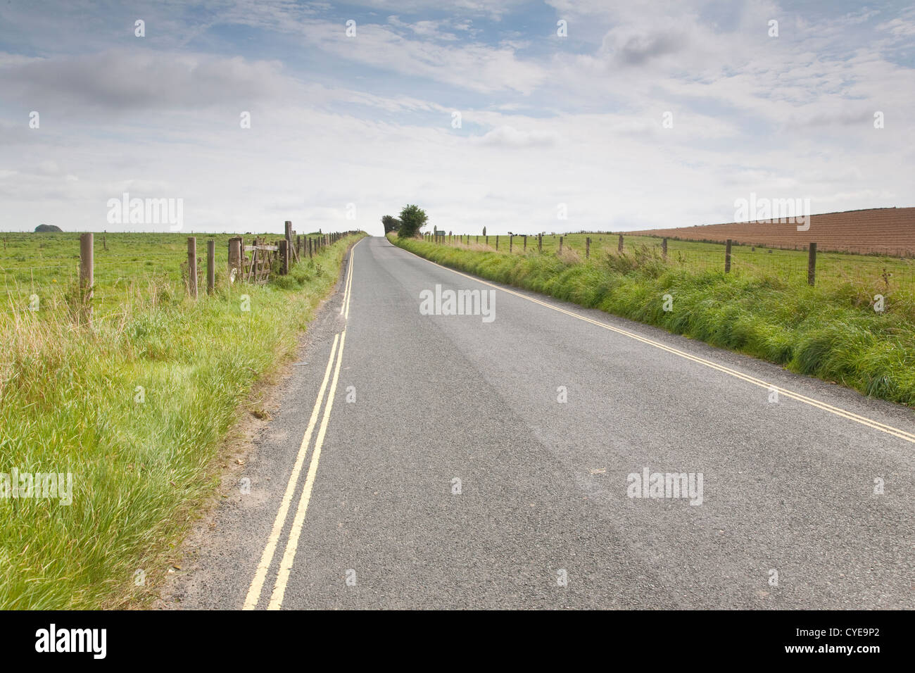 Open Rural Road in English Countryside Stock Photo - Alamy