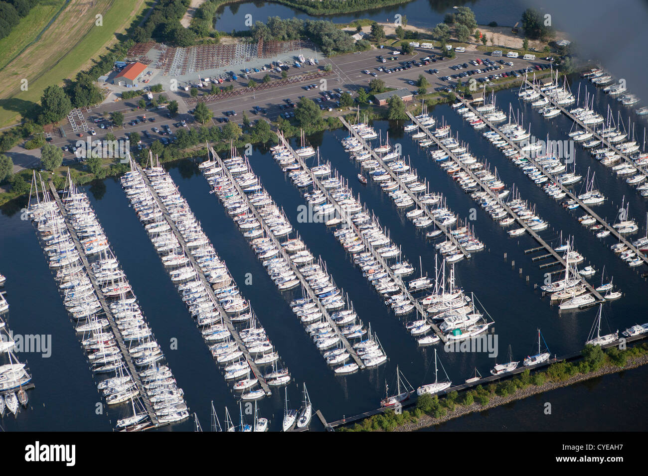 The Netherlands, Almere, Marina called Muiderzand. Aerial Stock Photo ...